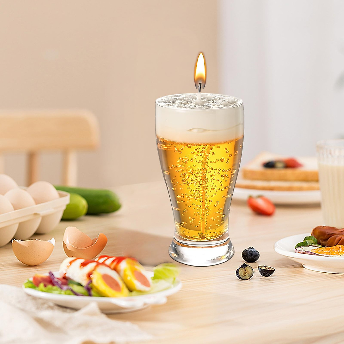 HouseAid Decorative Scented Beer Candle, Handmade Stylish Candle for Gift, 100% Soy Wax, Jar Candle