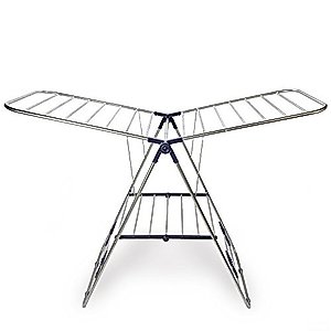 CRESNEL Stainless Steel Clothes Drying Rack – Adjustable Gullwing and Foldable for Easy Storage – Rust-Proof for Indoor and Outdoor Use