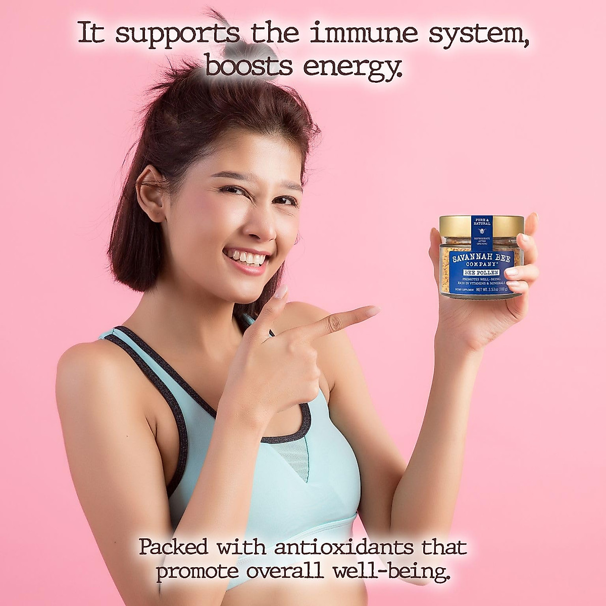 Bee Pollen Supplement by Savannah Bee - Immune System Support - Strong Antioxidant - Rich in Vitamins and Minerals - 100% Natural and Raw