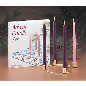 Biedermann & Sons Advent Candle Set, Ring and 4 Candles