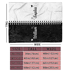 Prints Fun Personalized Hubby and Wifey Blanket with Name, Customized Wedding Gifts for Couples, Bride Gifts for Wife Husband Blanket for Valentines Day Birthday Christmas Anniversary Married Gifts