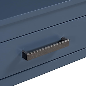 Modern 3-Drawer Console Table with 1 Shelf,Solid Wood Entryway Sofa Side Table for Hallway, Living Room, Foyer, Corridor, Easy to Assemble (Blue#3-Drawer)