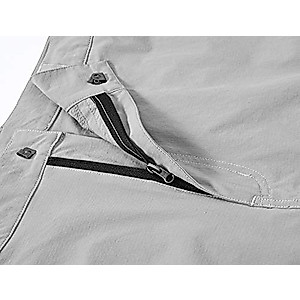 BASUDAM Men's Cargo Hiking Shorts Stretch Quick Dry Lightweight Work Shorts 6 Pockets for Camping Travel Light Grey 36