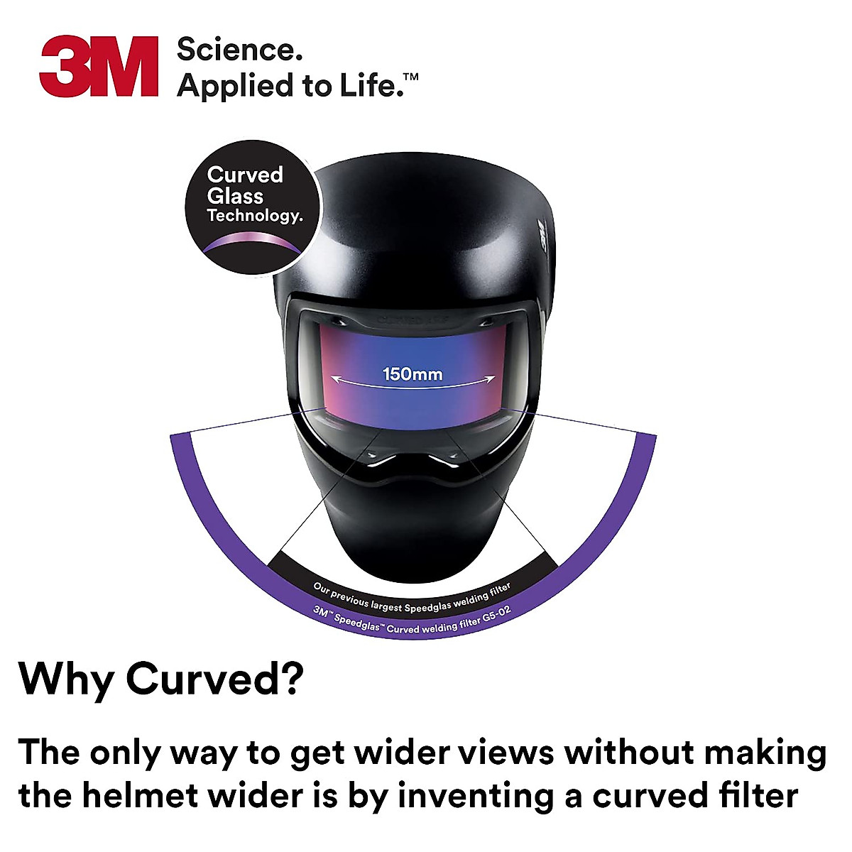 3M Speedglas Welding Helmet G5-02, Auto Darkening Welding Helmet Meets ISO 16321 TIG+ Standards, Light State 2.5, Curved Wide View ADF, Bluetooth Enabled, 4 Arc Sensors, Welding Helmet Bag, Black