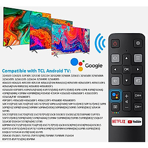 Voice Remote Control for TCL Android TV, New Upgraded Replacement RC802V for TCL TVs, 40S330 32S330 40S334 32S334 70S430 32A325 32A323 65Q637 55S430 43S430 55Q637 43S434 75S434 32P30S