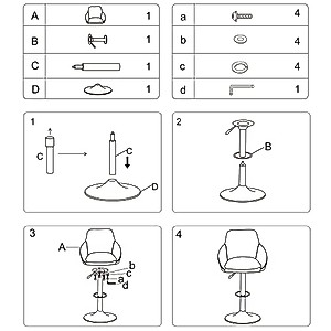 CangLong Mid Century Style Adjustable Swivel Bar Stool with Back Support Dining Chairs Set of 2,Gray