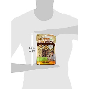 NutriChomps Dog Chews, 6-inch Braids, Easy to Digest, Rawhide-Free Dog Treats, Healthy, Real Chicken, Peanut Butter and Milk flavors, Pack of 4