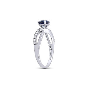 AFFY 1 1/4 Carat Simulated Tanzanite & White Sapphire Infinity Ring Jewelry Gift for Women in 14k White Gold Plated Brass (White Color, Clarity, VVS1-VVS2, 1.25 Cttw) - 10