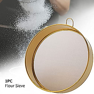 Flour Sieve, Sieve Fine Mesh Kitchen Home Stainless Steel With 80 Mesh Flour Sieve Durable Professional Round(Silver)