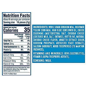 Gerber Lil Crunchies Baked Grain Snack, Mild Cheddar, Baked with Whole Grains & Non GMO Ingredients, For Crawlers 8 Months & Up, 1.48-Ounce Canister (Pack of 2)