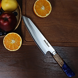 OMISAKU 8 Inch Damascus Chef Knife,Japanese VG10 Super Steel,67 Layer Hand Forged Kichen Knife,Kiritsuke Knife,Meat and Sushi Knife with Gift Box