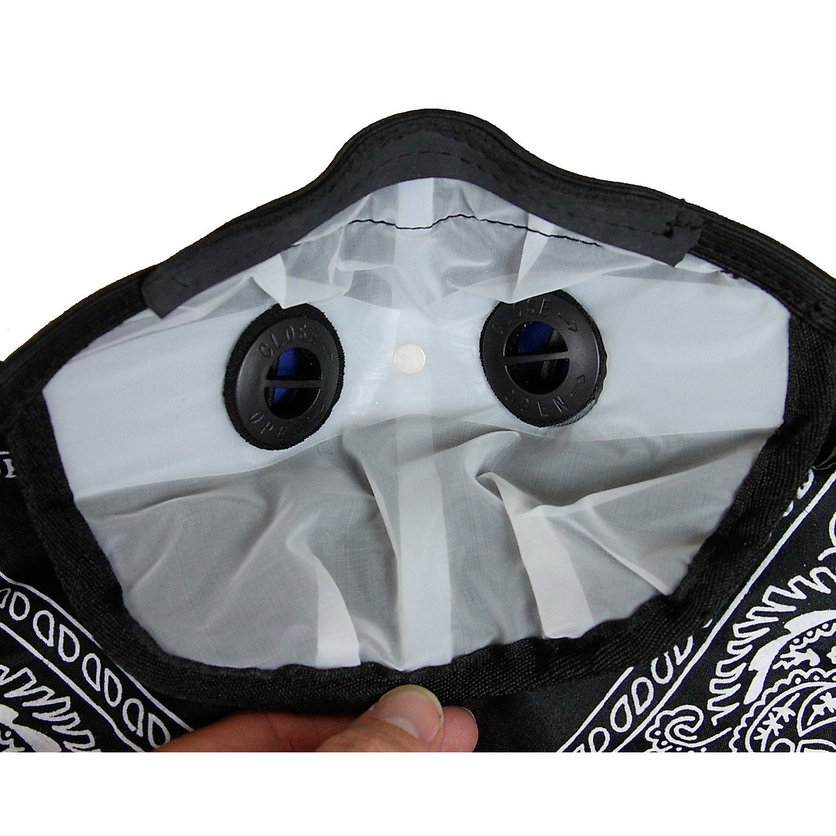 ATV TEK, Universal Bandana Style Dust Masks with Suspension Straps & 3D Nose Box - Black, XL
