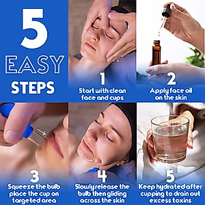 4 PCS Glass Facial Cupping Set | Silicone Vacuum Suction | Cupping Massage Therapy | A Kit for Anti Cellulite, Anti Wrinkle and Instantly Ageless Skin | for Eyes, Face and Body