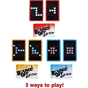 Mattel Games Bounce-Off Pop-Out Party Game for Kids, Adults and Family Night, Bounce Fast or Balls Go Flying for 1-4 Players