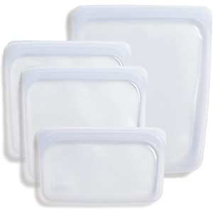 Stasher Reusable Silicone Storage Bags (4-Pack) and Bowls (3-Pack) Bundle