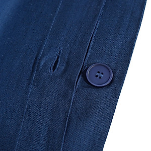 TARAN LIVING Thanksgiving Duvet Cover Set Soft Double Brushed Duvet Set, Bedroom Decor Set for All Seasons Christmas Duvet Cover with Pillow Shams, Comforter Not Included - Blue, Queen (90"x90")