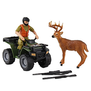 NKOK Realtree 1:18 Free-Wheel Playset 6pc ATV Hunter & Buck, Allows Children to Pretend Play and Use Their Imagination, for Ages 3 and up