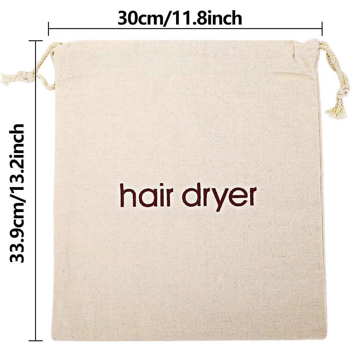 Hair Dryer Bags Drawstring Bag Container Hairdryer Bag for Travel Bathroom (Light Grey)