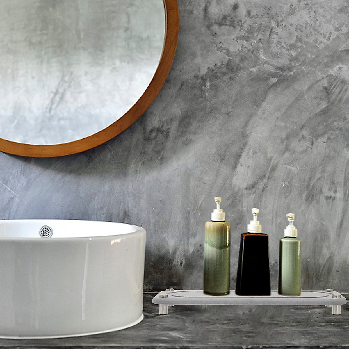 Adatos Fast Drying Stone Sink Tray,Sink Caddy Kitchen Sink Organizer,Kitchen Sink Caddy Organizer,Sink Caddy Sponge Holder,Instant Dry Sink Organizer (2PCS)