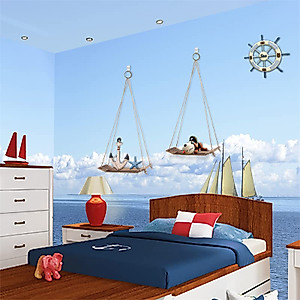 2 PCS Hanging Shelves for Wall, Wood Hanging Shelves for Wall, Cute Boho Room Rope Farmhouse Wooden Floating Small Bookshelves Decoration Wall Display Hanging Shelf for Living Room,Office, Bedroom