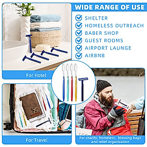 Yungyan 200 Pcs Disposable Toothbrushes and Razors Bulk Individually Wrapped for Homeless Soft Toothbrush Stainless Steel Blade Shaving Razors for Men Adults Shelter Nursing Home Charity Travel Hotel