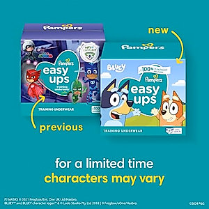 Pampers Training Pants - Easy Ups Boys & Girls Bluey - Size 5T-6T, 15 Count, Children's Potty Underwear (Packaging May Vary)