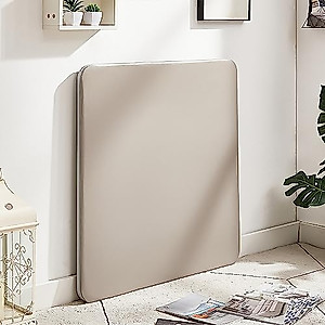 VECELO Kids Folding Activity Table and Chairs 5 Pcs, Portable, with Ultra Soft PU Padded Cushion, 5 Piece Set, Black