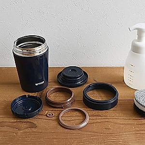 Tiger MCL-B038-AI Tiger Thermos Bottle, Vacuum Insulated, Soup Jar, 12.8 fl oz (380 ml), Heat Retention, Bento Box, Wide Mouth, Round Bottom, Indigo Blue