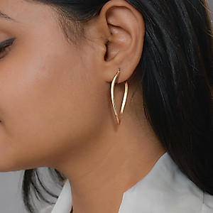 14K Gold Hoop Earrings for Women Large Gold Hoop Earrings 14K Gold Earrings for Women Elegant Twisted Big Gold Jewelry Hoop Earrings 40mm