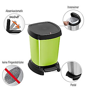 Rotho Paso Cosmetic Bin, 6 L, 23.4 x 21.9 x 29.5 cm, Lime Green Metallic