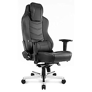 AKRacing Office Series Onyx Deluxe Executive Real Leather Desk Chair with High Backrest, Recliner, Swivel, Tilt, Rocker & Seat Height Adjustment Mechanisms, 5/10 Warranty - Black -