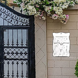 SDlumeiy Vintage Wall Mount Mailbox, Vintage Mailbox, Outdoor Metal Mailbox, Vertical Wall Mount Mailbox 10.2Lx3Wx14.2H inches (White)