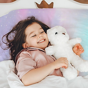 MUSOLEI Colorful Girls Fitted Sheet Set Rainbow sheets, 3D Rainbow Twin Bedding Set girl bed sheets 2PCS Boho 1 Fitted Sheet with 2 Pillowcases Wrinkle Free Cozy Microfiber Twin sheets for girls(full)