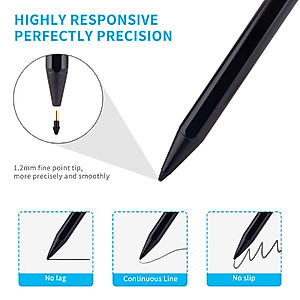 Stylus Pencil for Apple iPad 10.2" 11th/10th/9th/8th/7th/6th Generation Pen,Active Touch Pen with 1.5mm High Sensitive Fine Tip Stylus Compatible with Apple iPad 10.2" 11/10/9/8/7/6 Generation,Black