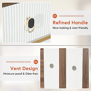 Tribesigns Shoe Cabinet for Entryway Slim: Shoe Storage Organizer Cabinet with 2 Flip Drawers, Wooden Shoe Rack with Gold Metal Legs for Entrance, Hallway, Living Room, White & Brown