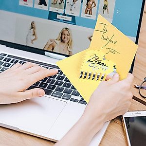 FUHOSENG 50 Pack Pop Up Thank You Cards, 4x6 Love 3D Greeting Card With Envelopes and Stickers For Small Business, Baby Showers, Wedding, Graduation, Birthdays, Mothers Day, Fathers Day, Thanksgiving