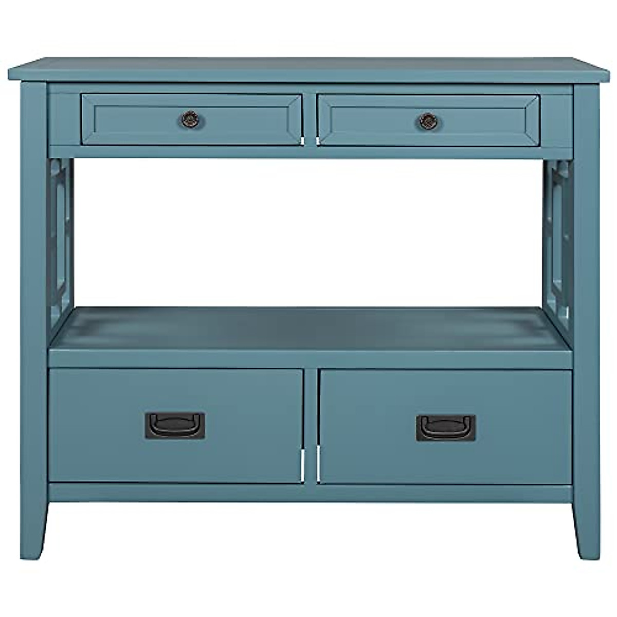 XD Designs Modern Console Table Wood Sofa Table with 4 Drawers and 1 Shelves Sideboard Buffet Table Narrow Accent Table Furniture Light Blue 31.5inchinch H x 36.02inchinch W x 13inchinch D