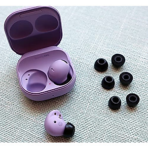 [ 6 Pairs ] Galaxy Buds 2 Pro Memory Foam Tips, No Silicone Eartips Pain Soft Comfortable Replacement Earbud Ear Tips Compatible with Beats Fit Pro/Studio Buds/Galaxy Buds 2 Pro Black S/M/L