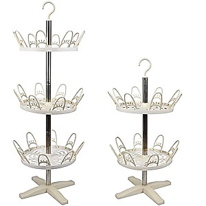 VAIPI 2 Sets Revolving Shoe Rack 360-Degree Rotating Shoe Rack Adjustable Shoe Tree Racks Spinning Round Shoe Organizer Standing and Hanging Shoe Rack for Home
