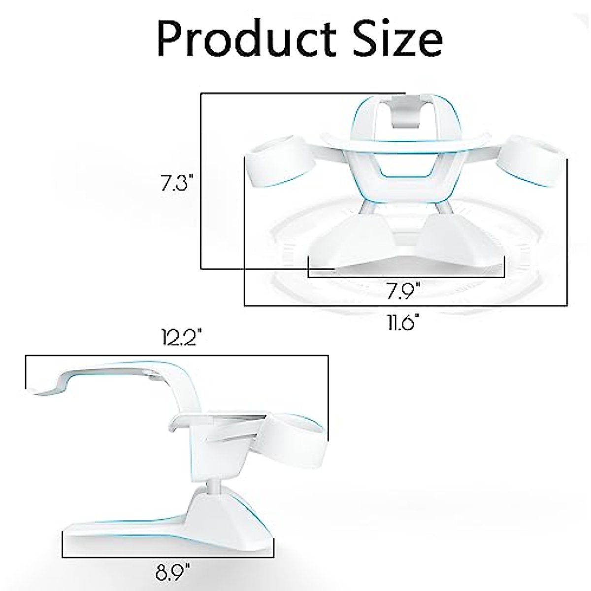 Vimetapro VR Stand Compatible with Quest 2 Rift S Rift GO Valve Index HTC Vive Vive Pro, Virtual Reality Headset Stand Storage and Touch Controllers Display Holder Accessories for Quest Gaming Headset