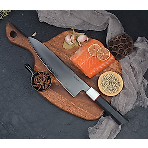 CULITECH Chef Knife, 9.5 inches Extreme Sharp High Carbon Alloy Steel Stainless Knife with G10 Octagonal Handle for Kitchen and Restaurant used