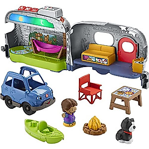 Fisher-Price Little People Toddler Playset, Light-Up Learning Camper, Electronic Toy with Lights and Music for Ages 1-5 Years