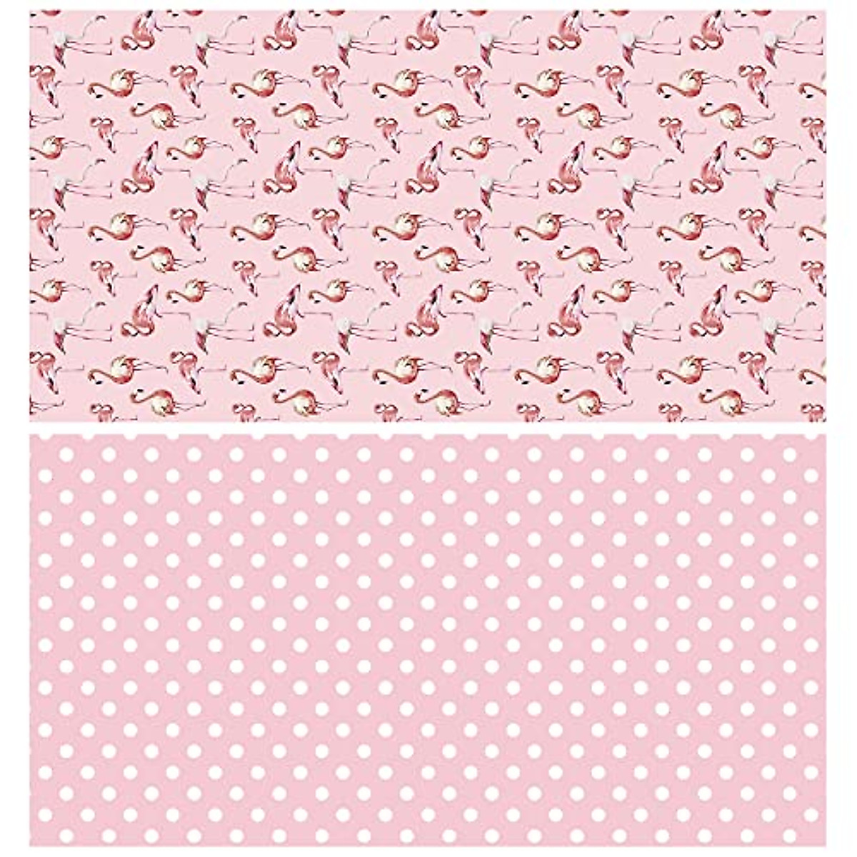 WRAPAHOLIC Reversible Wrapping Paper - Mini Roll - 17 Inch X 33 Feet - Flamingo and Polka Dot Design for Birthday, Holiday, Wedding, Baby Shower