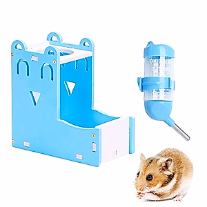 Yitokmc Hamster Water Bottle with Stand Holder Aquarium Cage Accessories Small Animal Pet Water Bottle for Hamster Hedgehog Mouse Gerbil Guinea Pig Bunny Rat Water Feeder Automatic Drinking Bottle