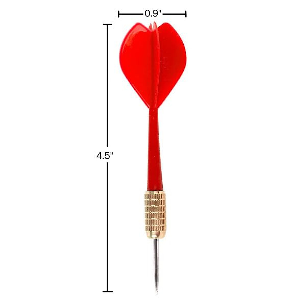 Steel Tip Darts - Set of Six 10-Gram Brass Darts with 2 Plastic Slim Flight Colors - Great for Team Play by Trademark Games (Blue and Red)