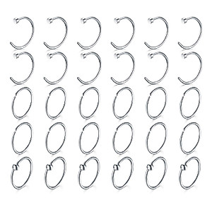 AVYRING 22G or 20G Nose Rings Hoop Stainless Steel Nose Nostril Septum Rings Lip rings Medusa Piercing Jewelry