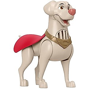 Fisher-Price DC League of Super-Pets Toy Talking Krypto Poseable Figure with Sounds and Phrases for Preschool Kids Ages 3+ Years