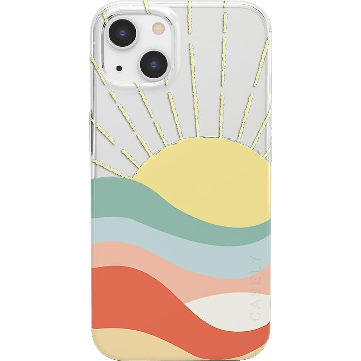Casely iPhone 13 Sun-Themed Case | Colorblock Sunset Sunrise Pattern | Drop Test Certified & Camera Lens Protection