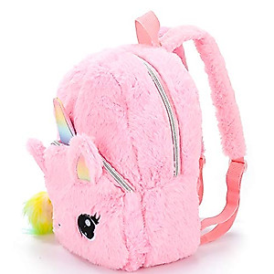 AINIBAB Unicorn Backpack Girls Pink Plush Cute Mini Bookbags School Bags for Nursery