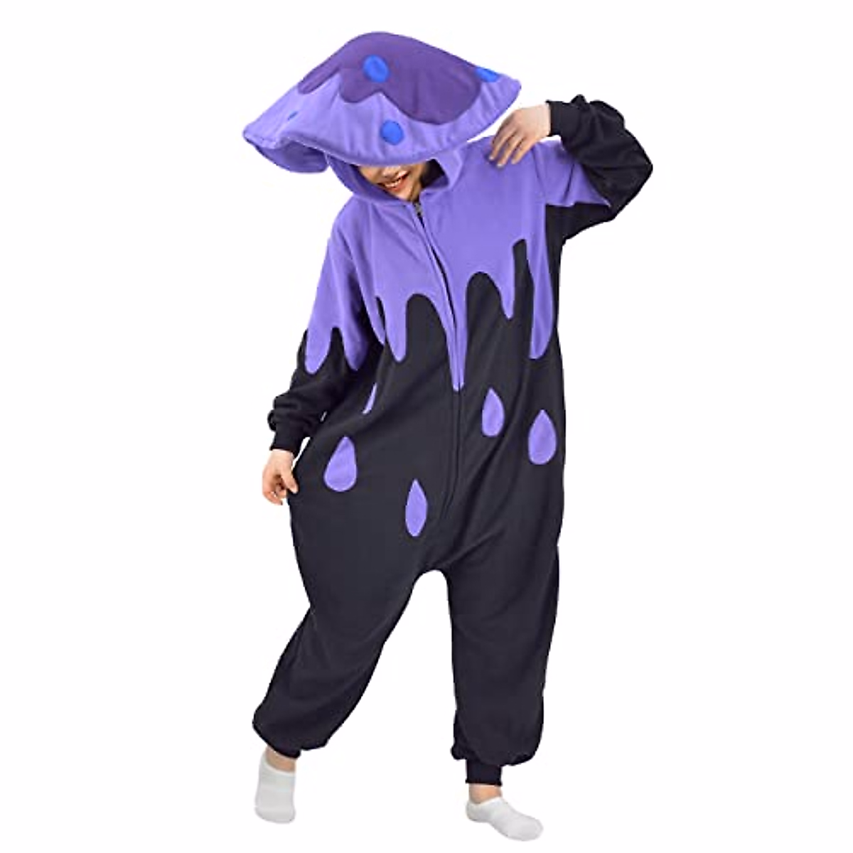 XIGUAGUO Adult Cartoon Mushroom Onesie Costume Animal Cosplay Christmas Homewear Pajamas Sleepwear for Women and Men